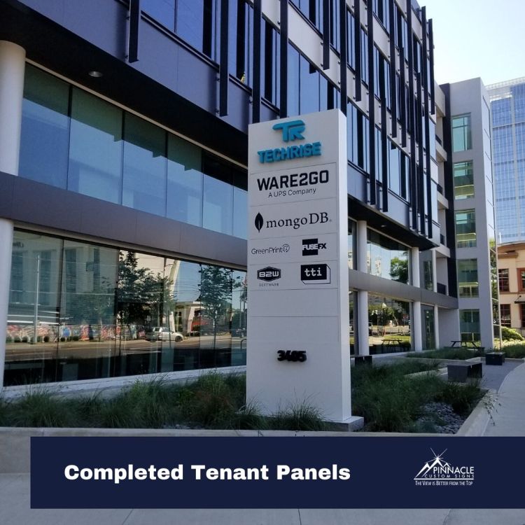 New Monument Sign with Tenant Panels for Techrise in Midtown Atlanta