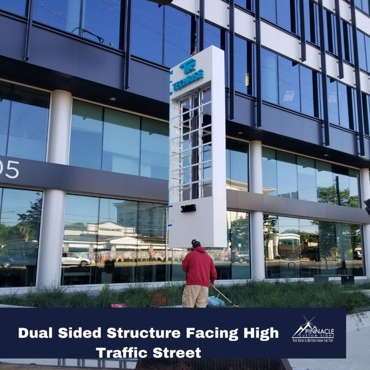 New Monument Sign with Tenant Panels for Techrise in Midtown Atlanta